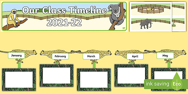 Our Class Timeline Editable Animal-Themed Display Pack