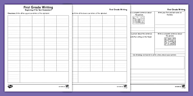 First Grade Beginning of the Year ELA Writing Assessment