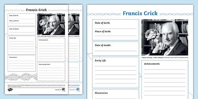 Francis Crick Fact File Template (creat de profesori)