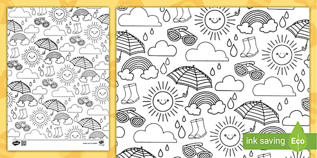 Feuille de coloriage : La météo (teacher made) - Twinkl