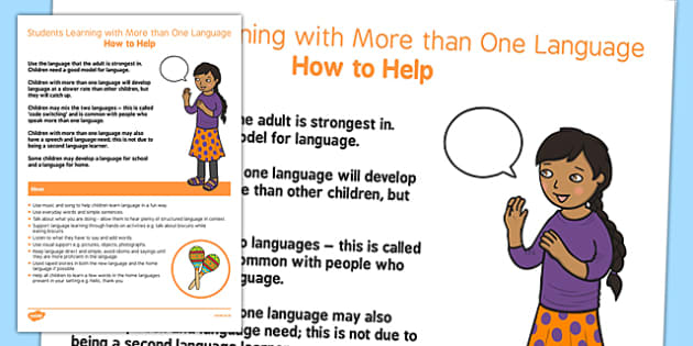 Supporting Students with More than One Language Strategy Sheet