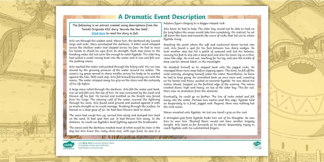 Dramatic Event Example Text Dramatic Event Examples