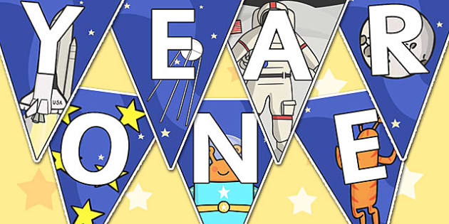 👉 Welcome to Year One Bunting Space Themed (teacher made)