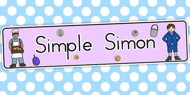 Simple Simon Display Banner - Twinkl