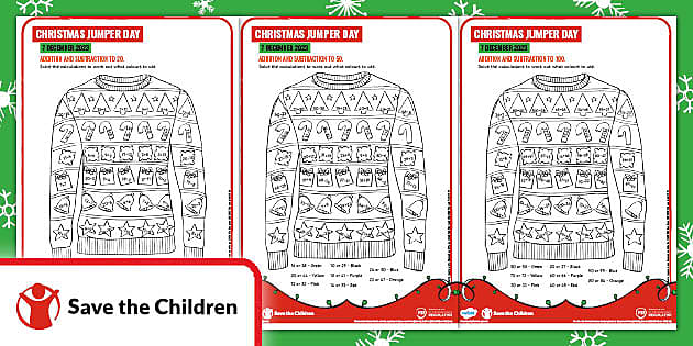 FREE! - 👉 Christmas Jumper Day Maths Addition and Subtraction Activity