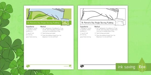 St. Patrick’s Day Classroom Pudding Recipe | Recipes