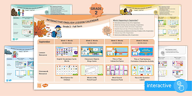 2. Sınıf İngilizce 1. Dönem Ders Planı - Twinkl