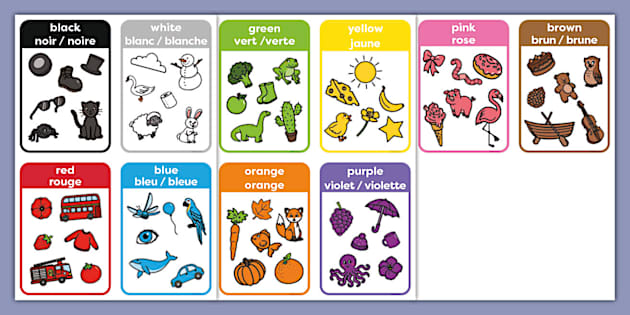Let's Name the Colours! Bilingual French/English Flashcards