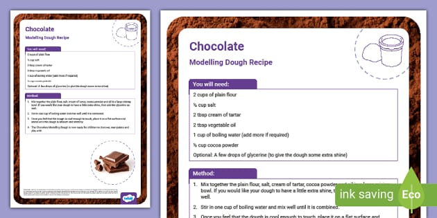 Chocolate Modelling Dough Recipe | Twinkl - Twinkl