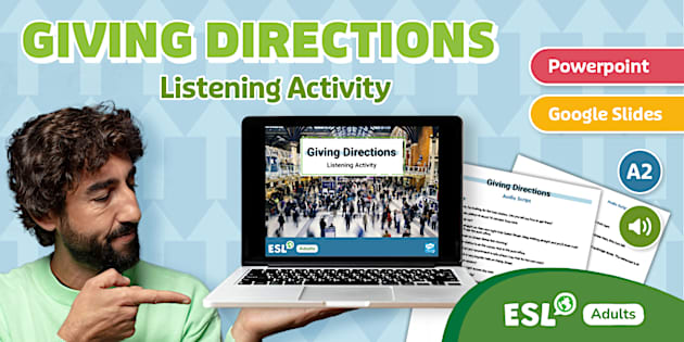 ESL Listening PPT: Giving Directions [Adults, A2]