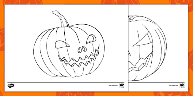 Hoja de colorear: Calabazas de Halloween - Twinkl