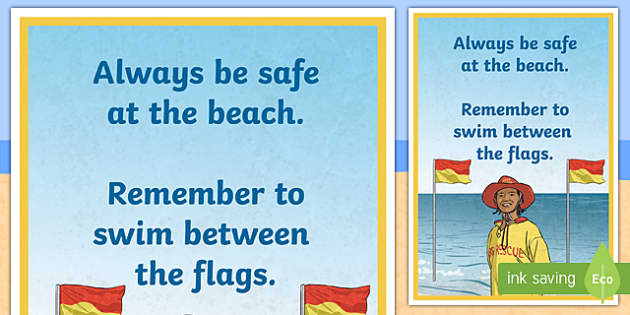 Swim Between the Flags A4 Display Poster (teacher made)