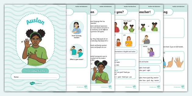 Auslan Booklet - Introductions (teacher made) - Twinkl