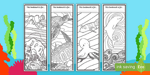 KS2 Under the Sea Mindfulness Colouring Bookmarks - Twinkl