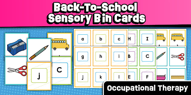 Back to School Activities for OT: Sensory Bin Cards for Fine Motor and ...