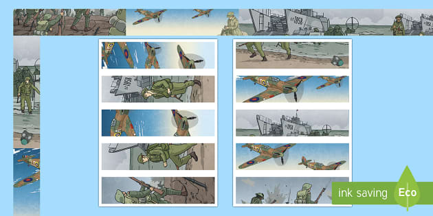 KS2 D-Day Display Borders