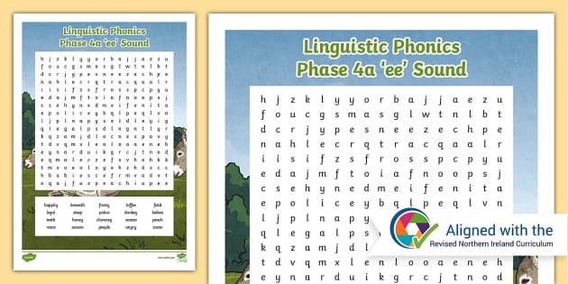NI Linguistic Phonics Phase 4a 'ee' Sound Word Search