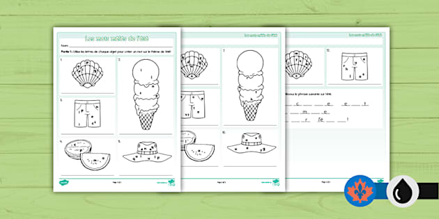 Summer Word Scramble Worksheet French - Twinkl