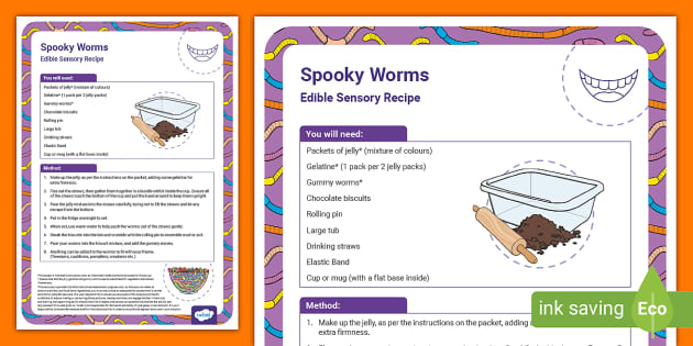 Edible Spooky Worms Recipe | Sensory Activities EYFS