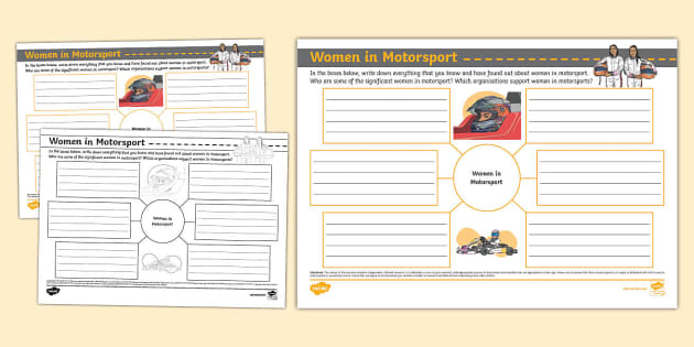Women in Motorsport Mind Map (teacher made) - Twinkl