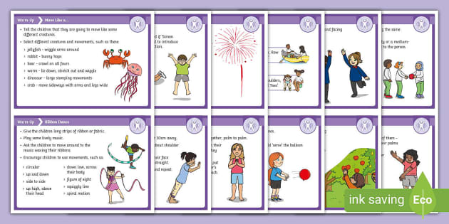 Fine Motor Skills Gross Motor Warm-Up Cards | Twinkl