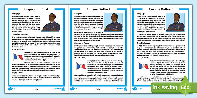 Eugene Bullard Differentiated Reading Comprehension - Twinkl