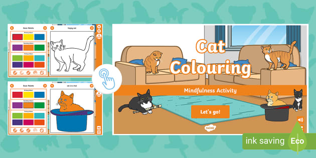 Cat Interactive Colouring (teacher made) - Twinkl