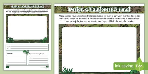 Design a Rainforest Animal Activity Sheet (teacher made)