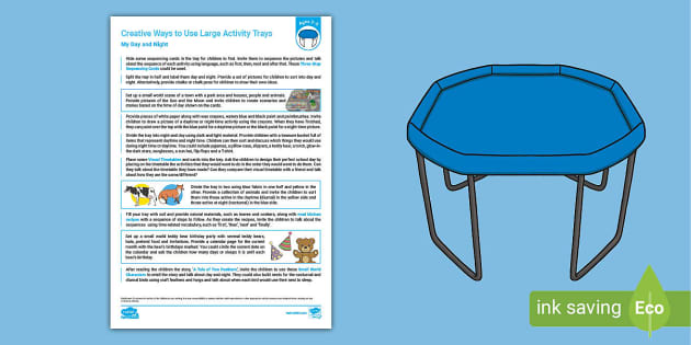 EYFS Large Activity Tray Ideas: My Day and Night - Twinkl