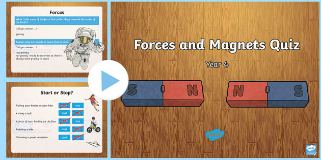 * NEW * Forces and Magnets Quiz PowerPoint