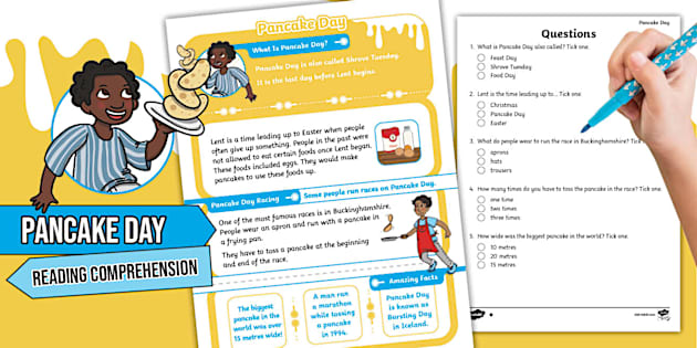 Shrove Tuesday Reading Comprehension