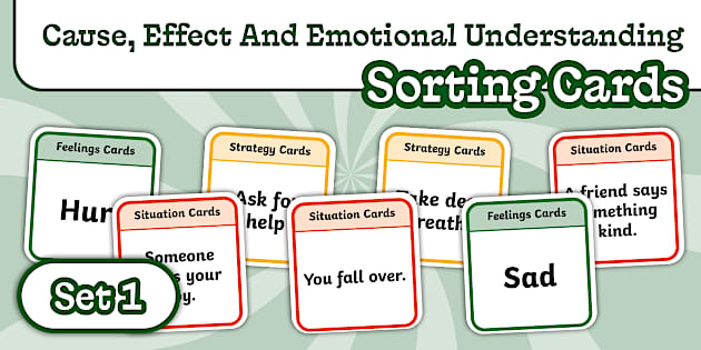 Sorting Activity Cards Set 1 - Cause, Effect And Emotional Understanding