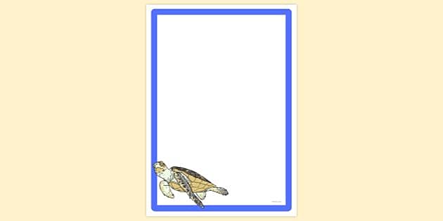 Hawksbill Turtle Page Border Page Borders Twinkl