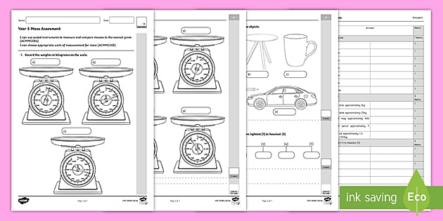 Year 5 Mass Assessment Sheet (ティーチャーメイド)