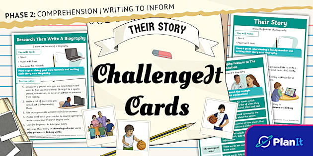 Year 4 Biography Writing Challenge Cards