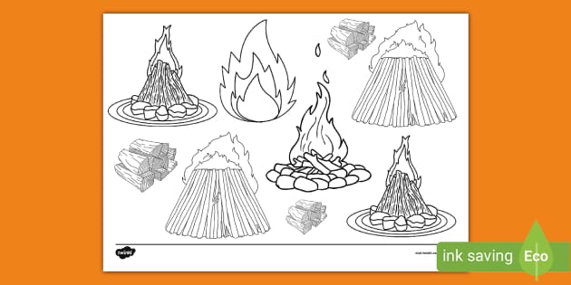 Bonfire Doodle Colouring Page (creat de profesori) - Twinkl