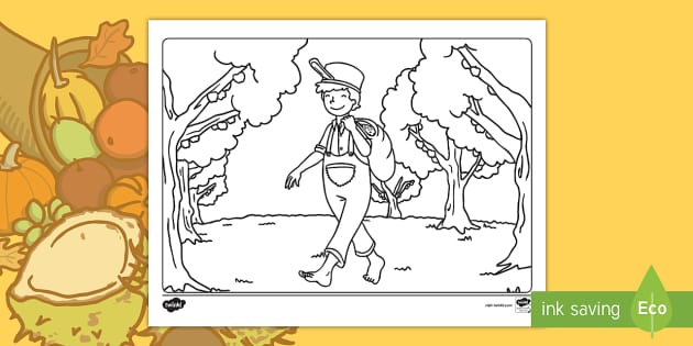 Johnny Appleseed Coloring Page (teacher made)