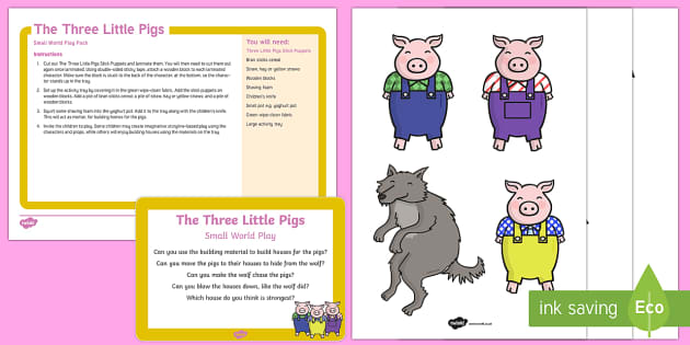 EYFS The Three Little Pigs Small World Play Idea and Printable Resource ...