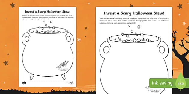 Invent a Scary Halloween Stew Worksheet (teacher made)