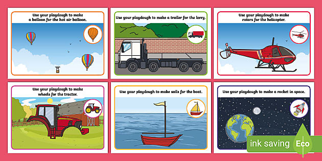 Transport Modelling Dough Mats (teacher made) - Twinkl