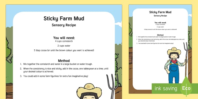 Farm Mud Sensory Play Recipe | EYLF Resources | Twinkl