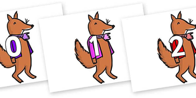 FREE! - Numbers 0-50 on Small Fox 2 to Support Teaching on Fantastic Mr Fox