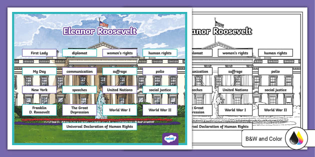 Eleanor Roosevelt Vocabulary Mat for 3rd-5th - Twinkl