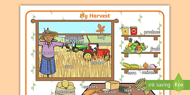 Harvest Scene Word Mat Teacher Made Twinkl