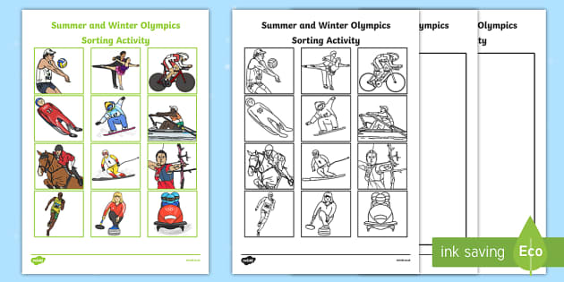 Summer and Winter Olympic Sorting Activity (teacher made)