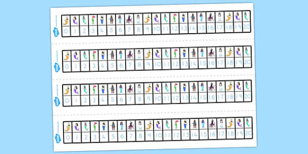 The Little Mermaid Number Track 0-20 (teacher made) - Twinkl