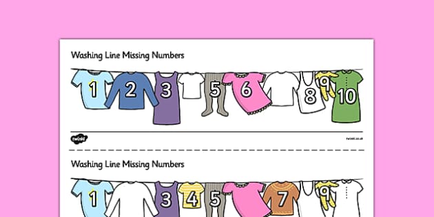 Washing Line Missing Number To 10 Worksheet Activity Sheets Number