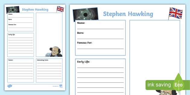 Stephen Hawking Fact File Template (creat de profesori)