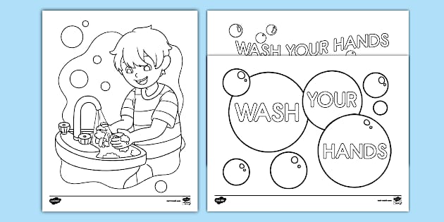 preschool handwashing coloring pages