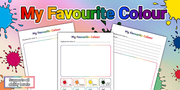 My Favourite Colour Writing Worksheet - Twinkl